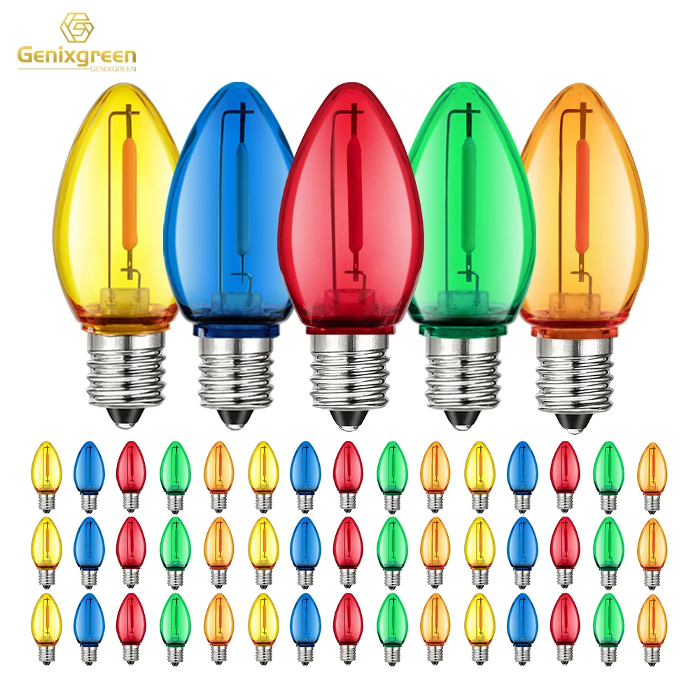 50Pcs-C7-Led-Replace-Christmas-Light-Bulbs-1W-Multicolor-Shatterproof ...