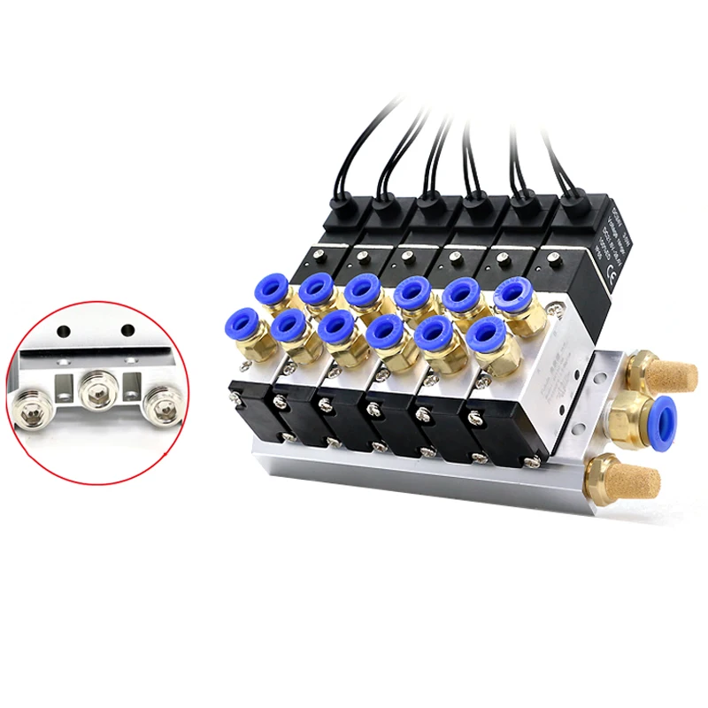 Solenoid-Valve-Multi-way-Combination-4V110-06-Manifold-Stations-DC12V ...