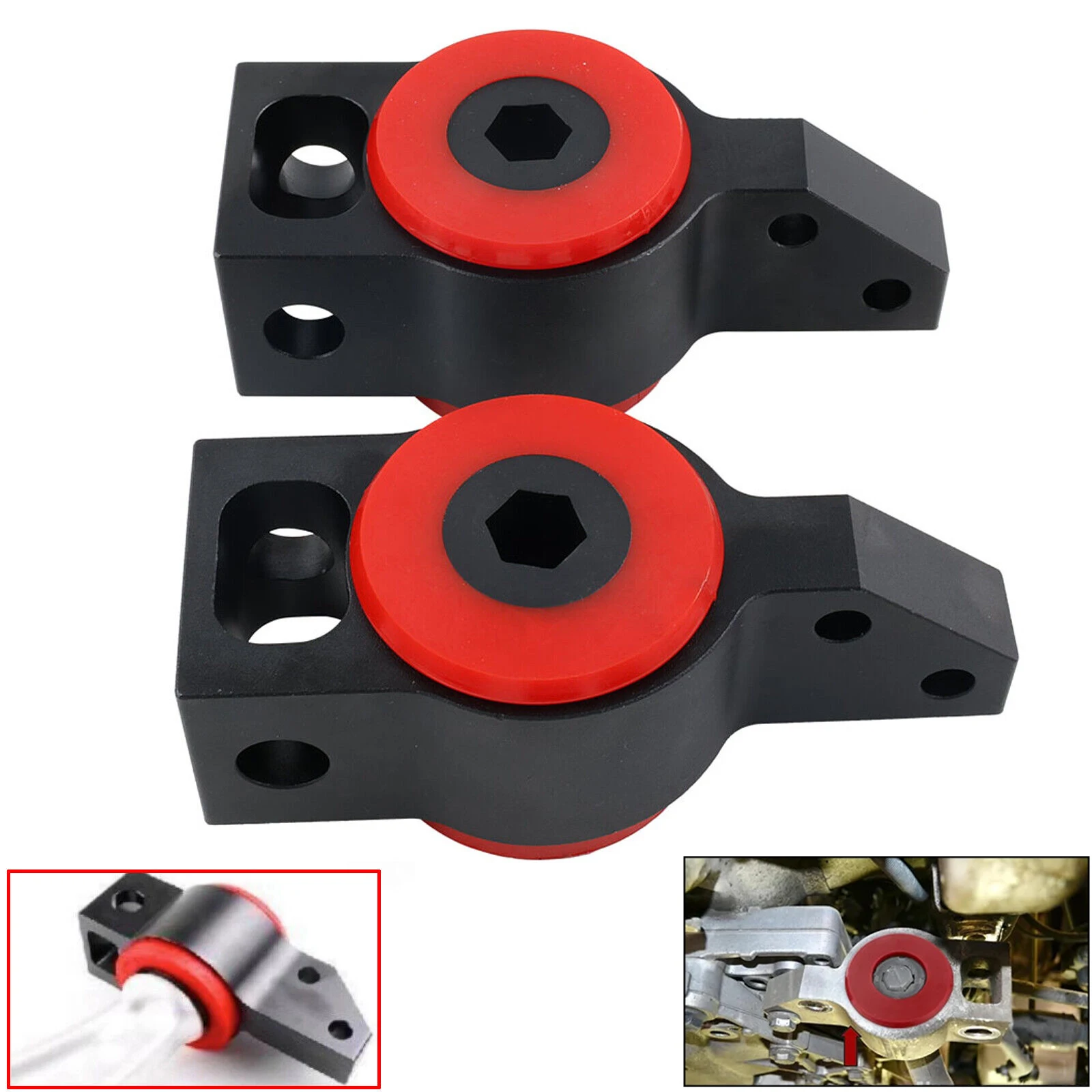 1K0199231J 2x Front Lower Suspension Control Arm Bushing Black for Audi ...