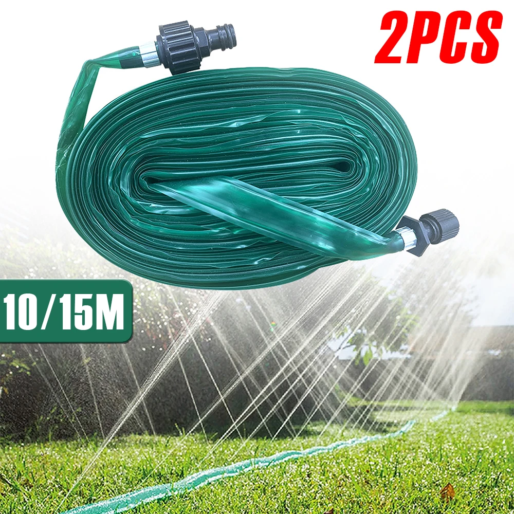 2Pcs 10/15M Sprinkler Soaker Hose PVC Garden Water Hoses Drip Hose ...