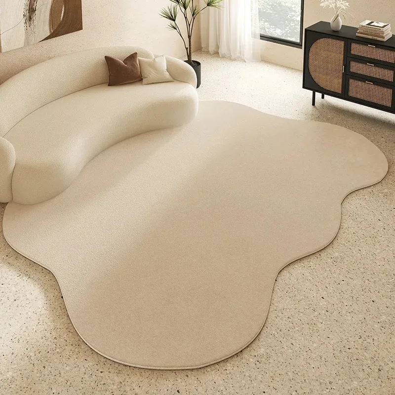Irregular-Simple-Cream-Color-Living-Room-Solid-Color-Mat-Bedroom-Room ...