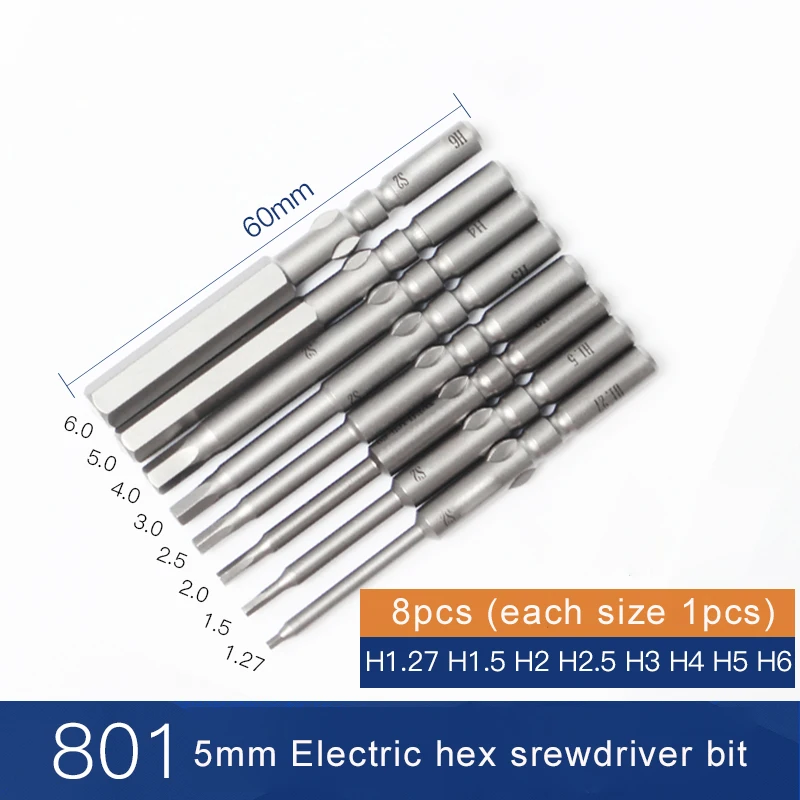 8pcs-lot-60mm-length-801-5mm-Round-Shank-Magnetic-Hexagon-Head-Electric ...