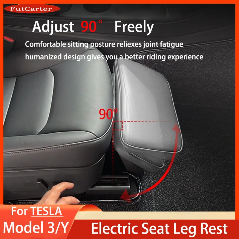 For Tesla Model 3 Y Car Leather Electric Seat Leg Support Knee Pad Free ...