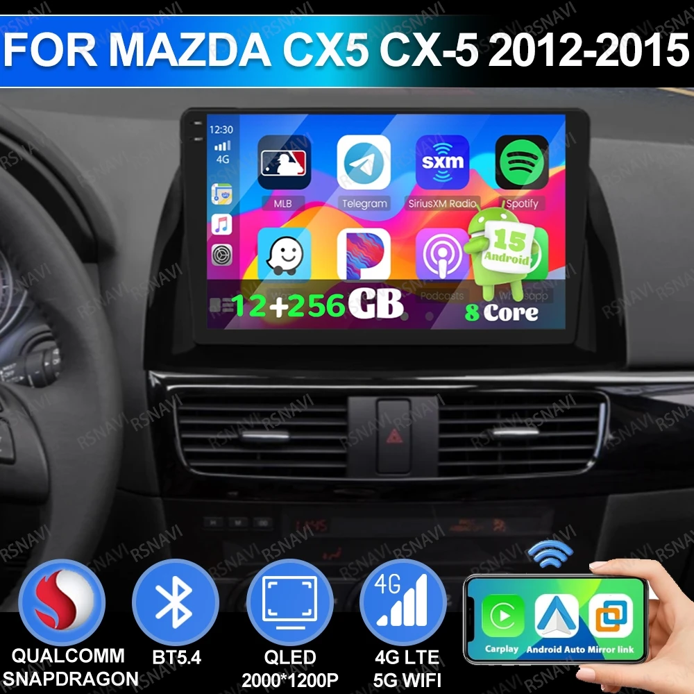 Android 15 For Mazda CX5 CX-5 2012-2015 Car Radio BT Stereo GPS AI ...