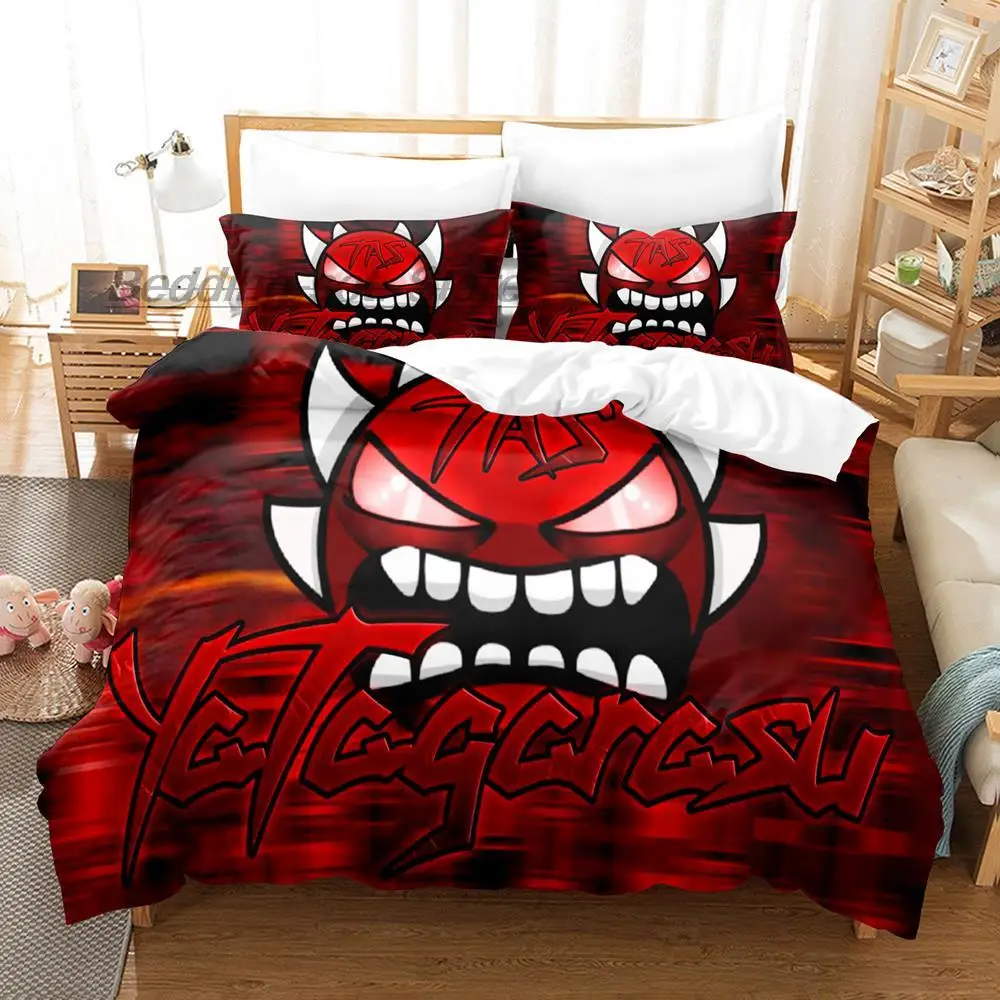 Juego-de-cama-Angry-Geometry-Dash-cubierta-de-edred-n-con-estampado-3D ...