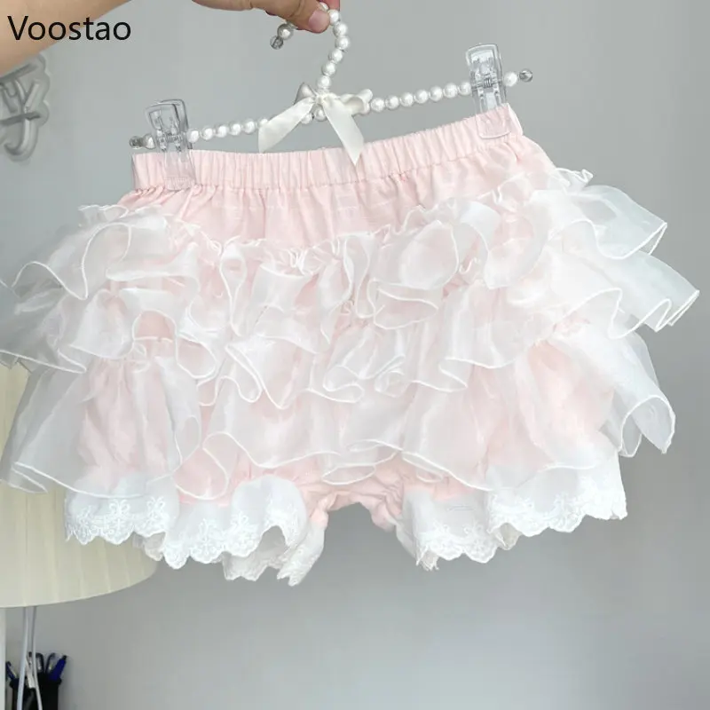 Sweet Chic Lolita Safety Short Pants Japanese Women Kawaii Mesh Shorts ...