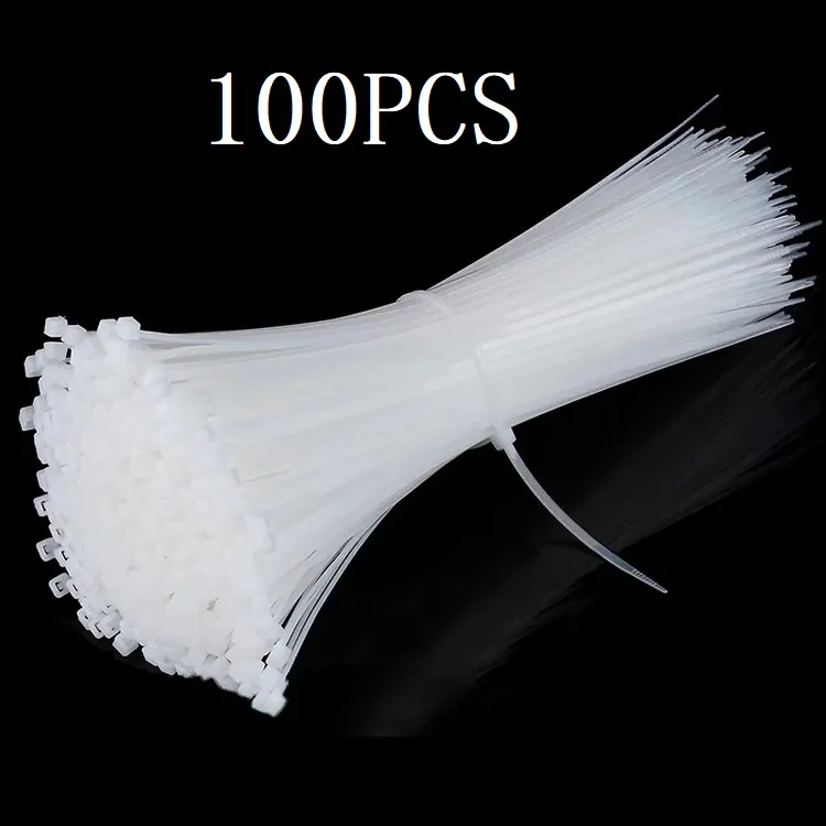 100Pcs-fascetta-in-Nylon-di-plastica-autobloccante-bianca-4-x300 ...