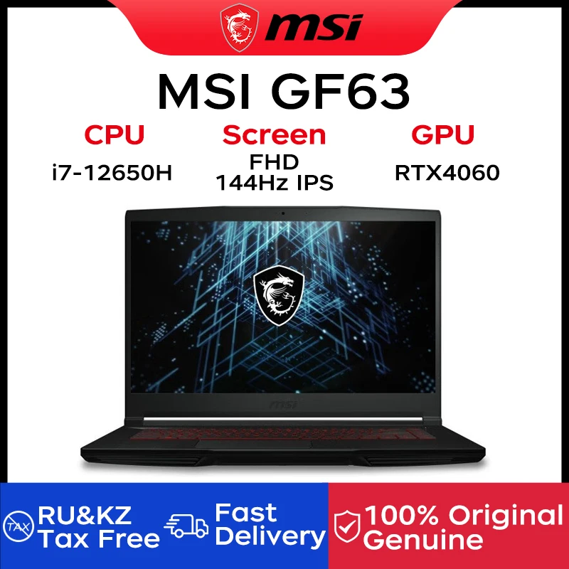 Original-MSI-GF63-Gaming-Laptop-15-6-Inch-FHD-144Hz-IPS-Screen-Netbook ...