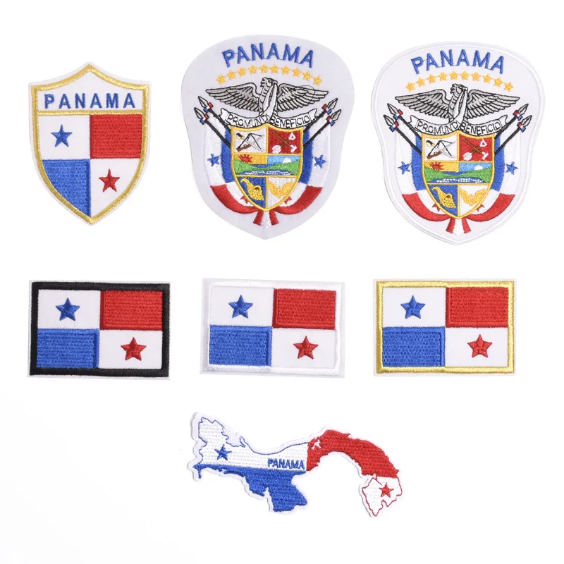 Panama-Flag-Embroidered-Patch-Iron-on-National-Emblem-Arm-badge-Country-Map-Cloth-Appliques-Big ...