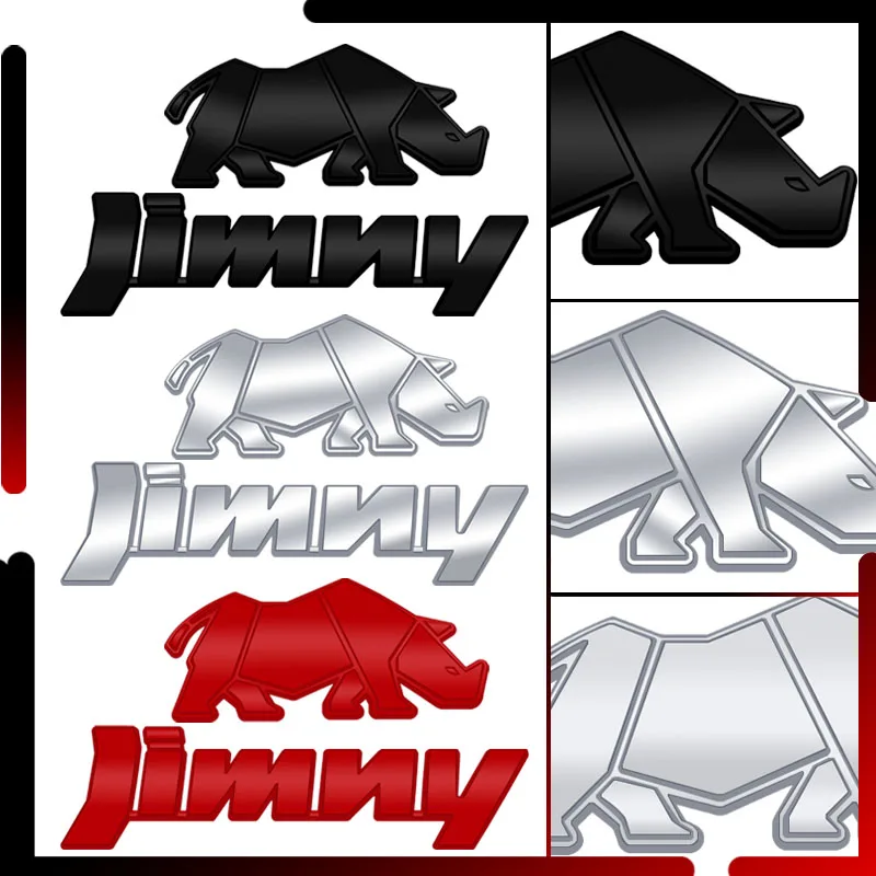 For Suzuki Jimny Rhino Rhinoceros Grille Badge Car Body Emblem 3D Metal ...