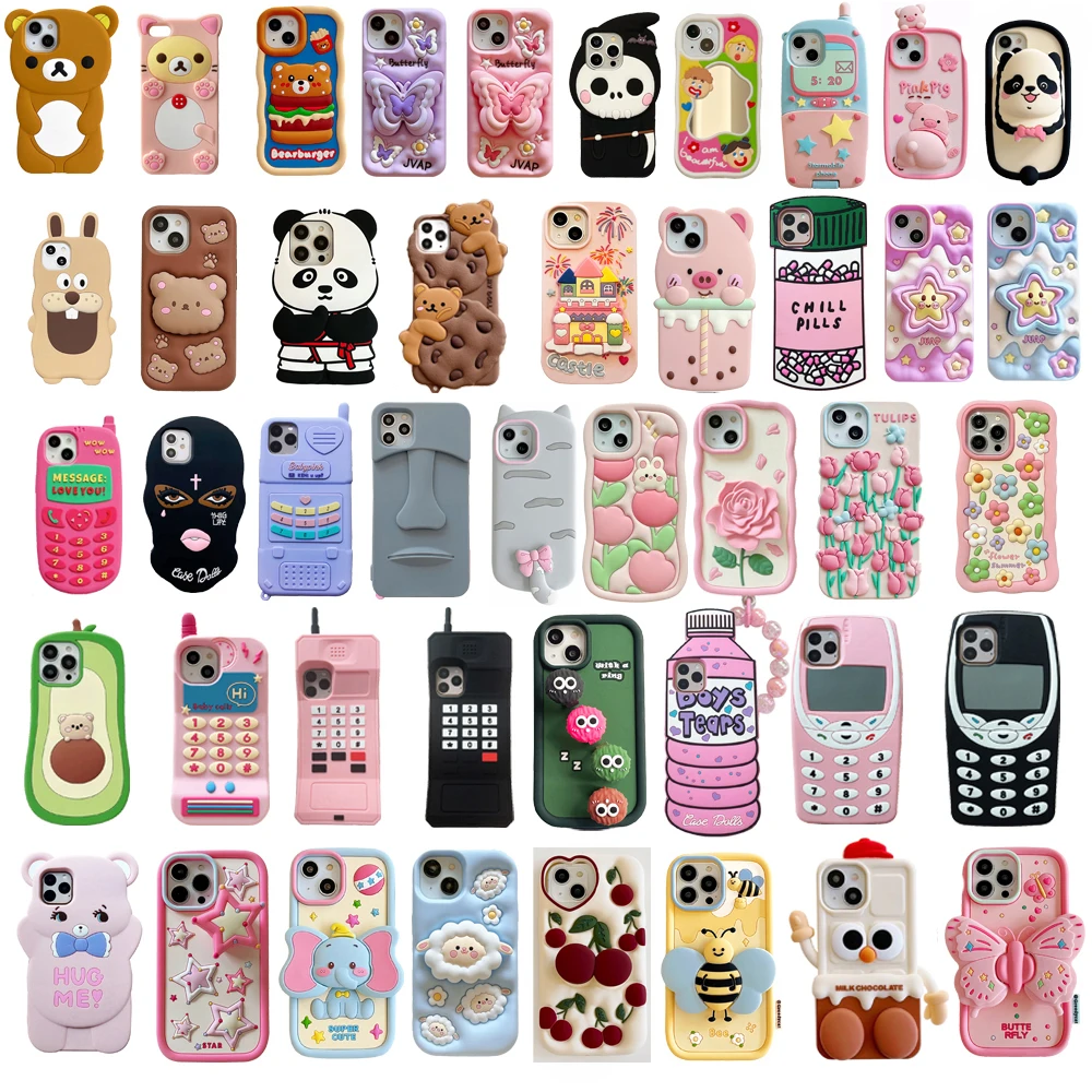 Soft-silicone-phone-back-cover-shockproof-skin-shell-3D-cute-cartoon ...
