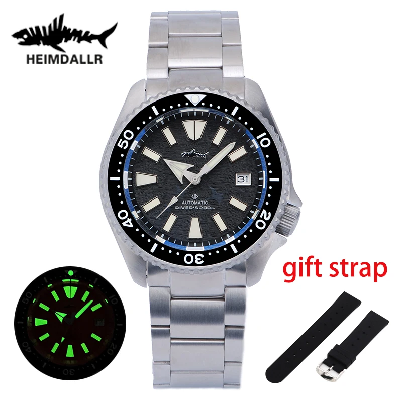 Heimdallr Titanium SKX007 Men's Dive Watch 44.3mm Black Dial Sapphire Ceramic Bezel NH35 ...