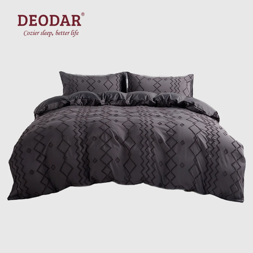 Deodar Luxury Nordic Tufted Solid Color Sheet Set Couple Double Bed ...