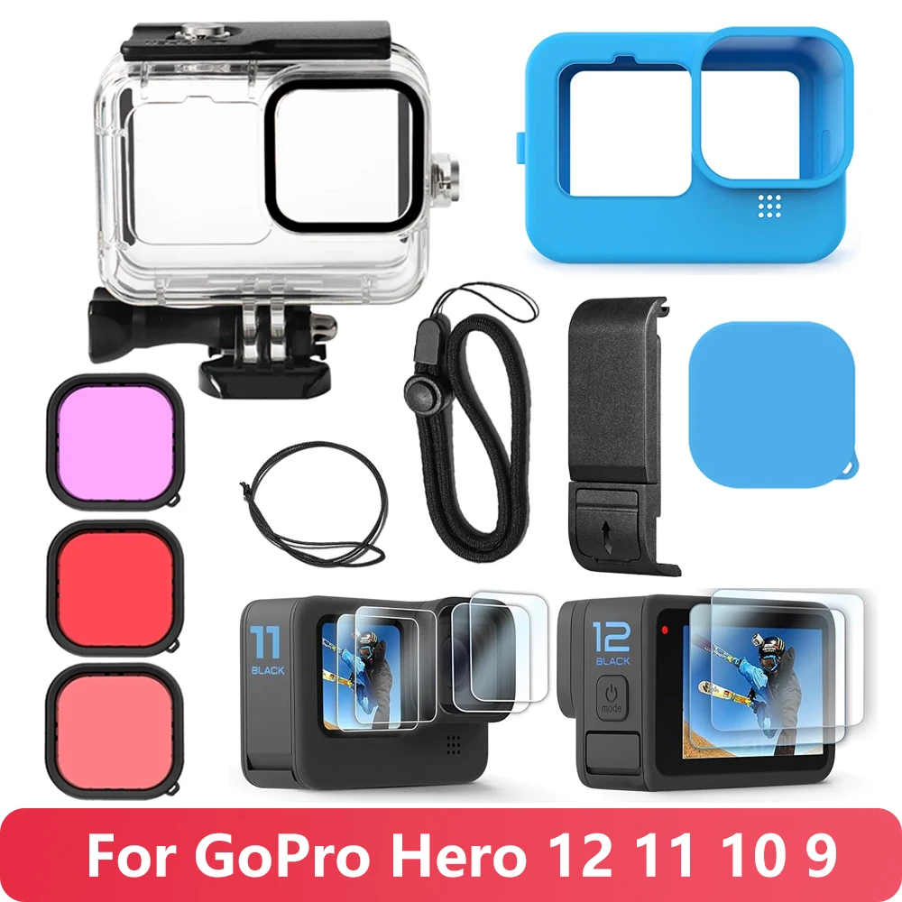 Funda-de-silicona-impermeable-para-GoPro-Hero-12-11-10-9-protector-de ...