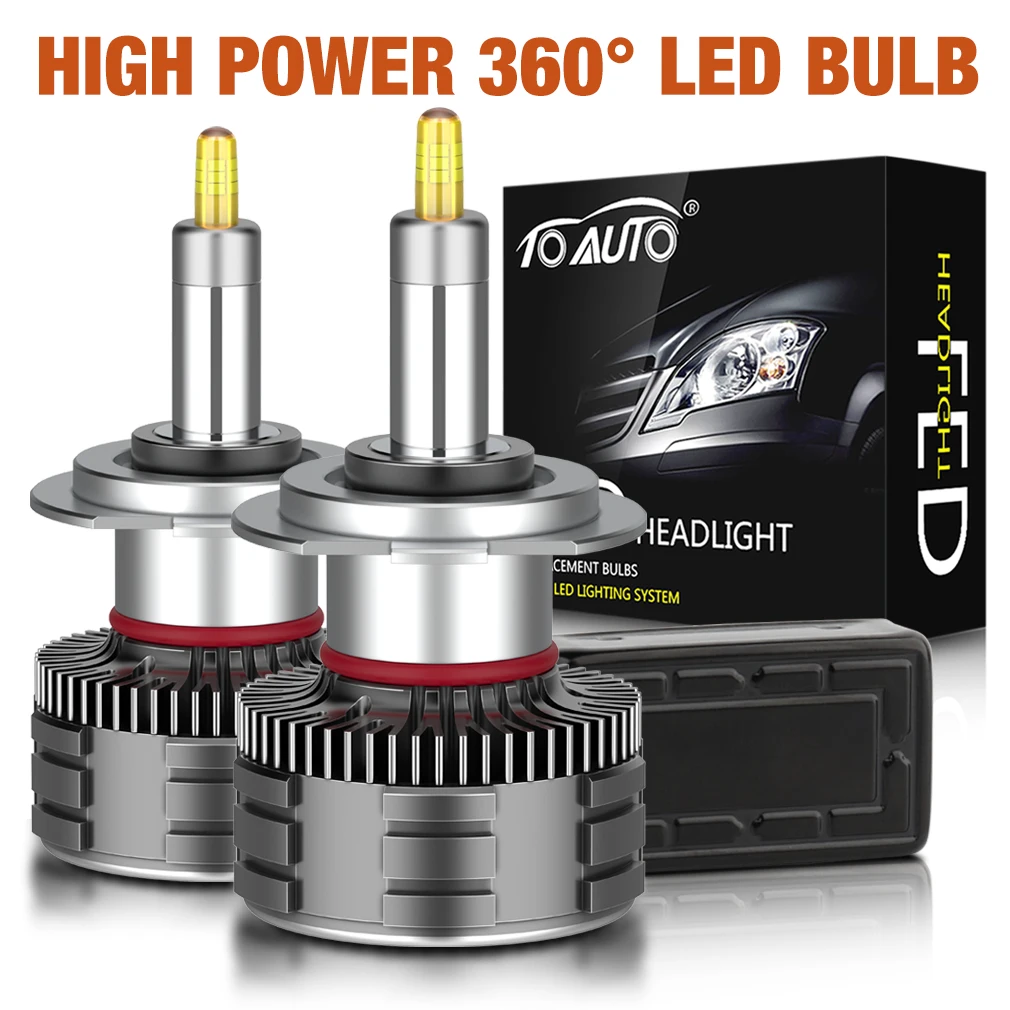 2pcs 140W 80000LM H7 Led 전구 Canbus H8 H9 H11 HB3 9005 HB4 9006 Hir2 ...