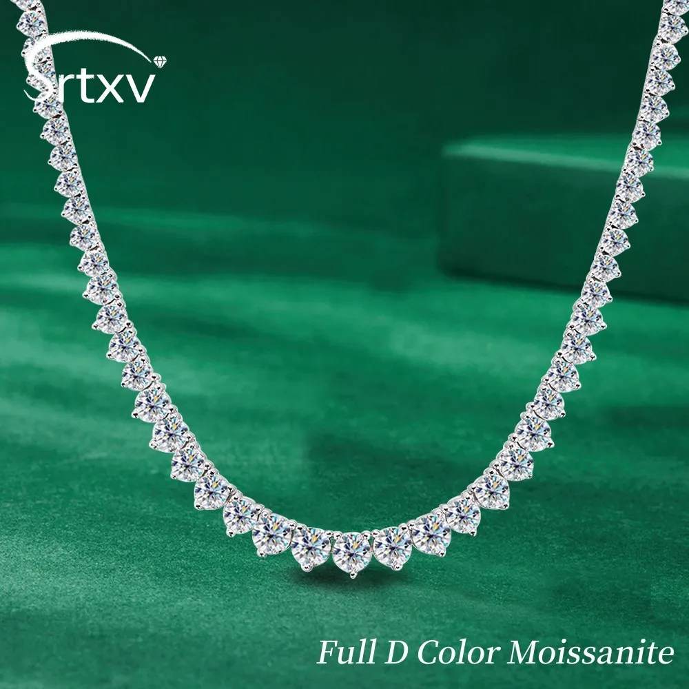 Collar-de-tenis-con-gradiente-de-moissanita-VVS-de-Color-D-para-mujer ...