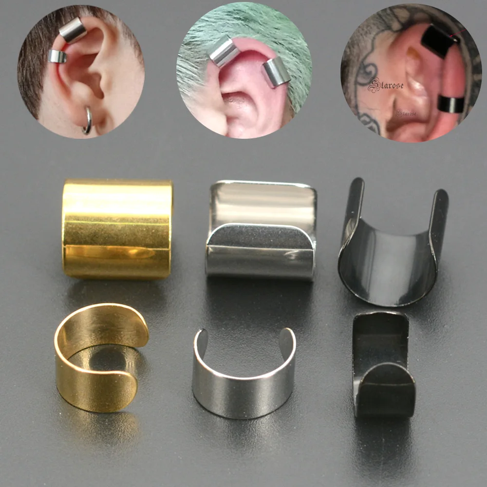 2Pcs-6-12mm-Wide-Casting-Stainless-Steel-Cuff-Earrings-Hide-Scars-Ear ...