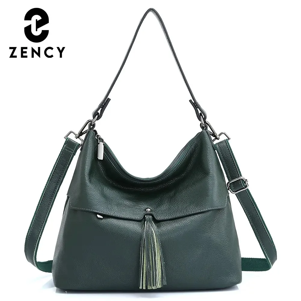 Zency Genuine Leather Shoulder Bag For Women Vintage Simple Casual ...