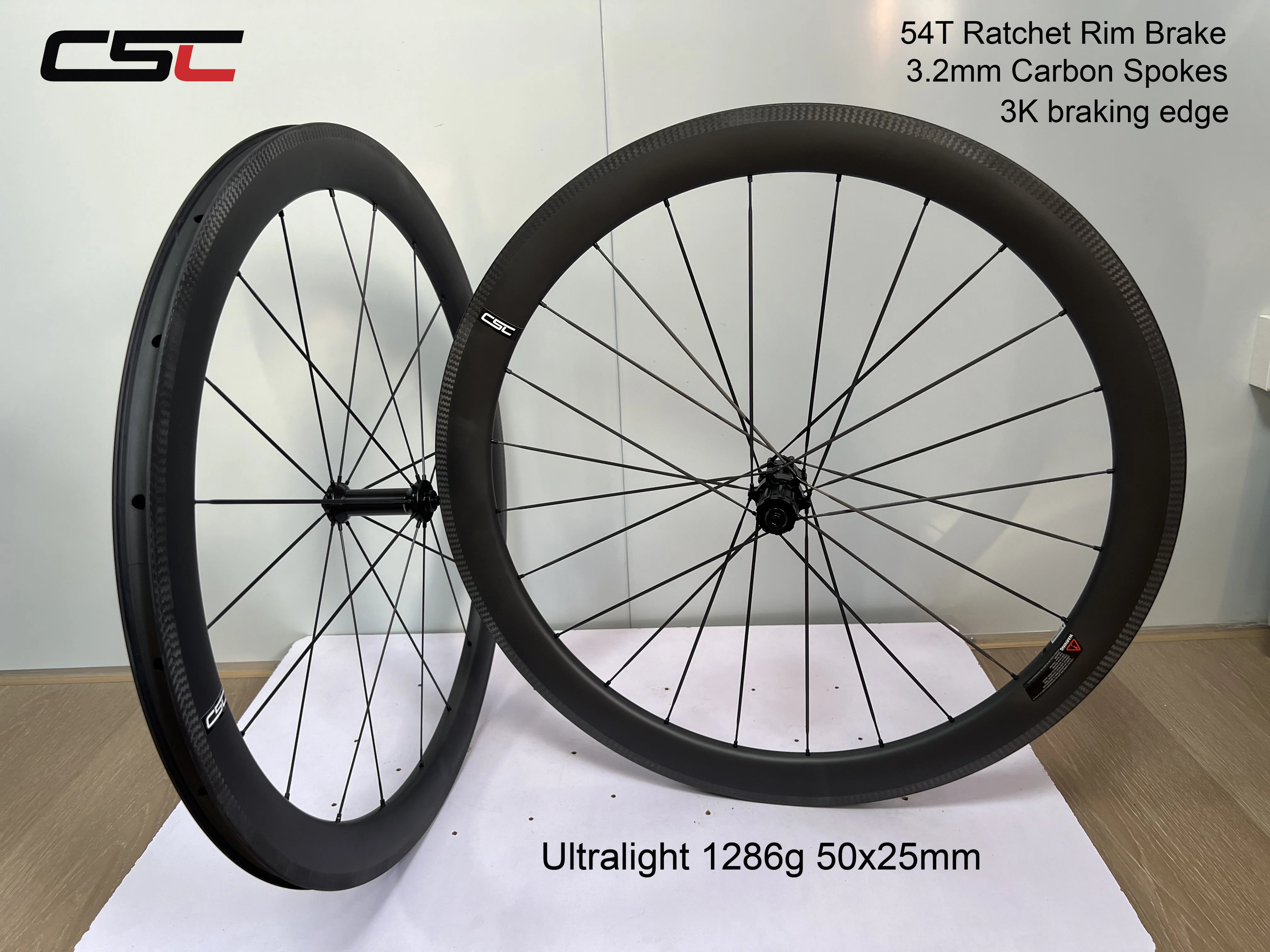 CSC ultraligero 1240g 38x25mm 50x25mm llanta freno 3,2mm radios de ...