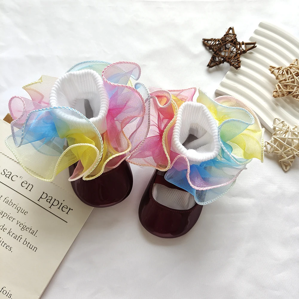 0-10Years Newborn Baby Ankle Socks Rainbow Lace Sock Summer Toddlers ...