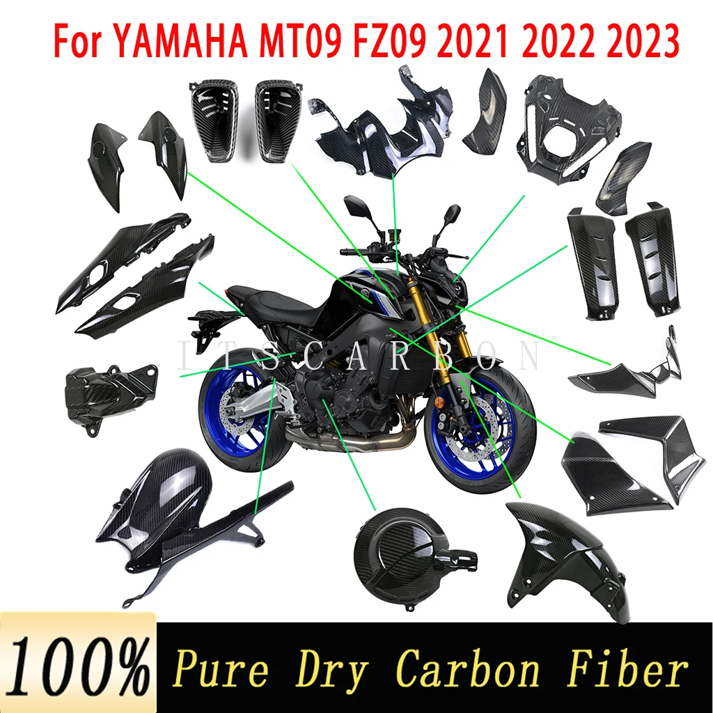 For YAMAHA MT09 FZ09 2021 2022 2023 Motorcycle Accessories Full Carbon ...