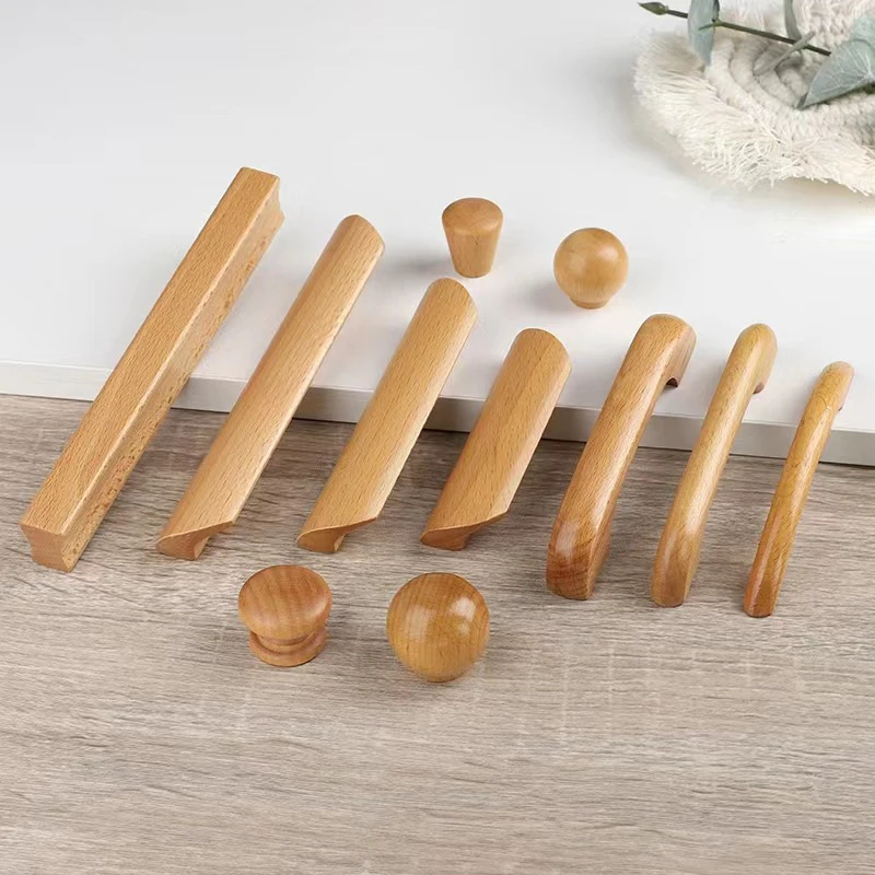 Nordic-Natural-Beech-Wood-Furniture-Handles-Wardrobe-Dresser-Wooden ...