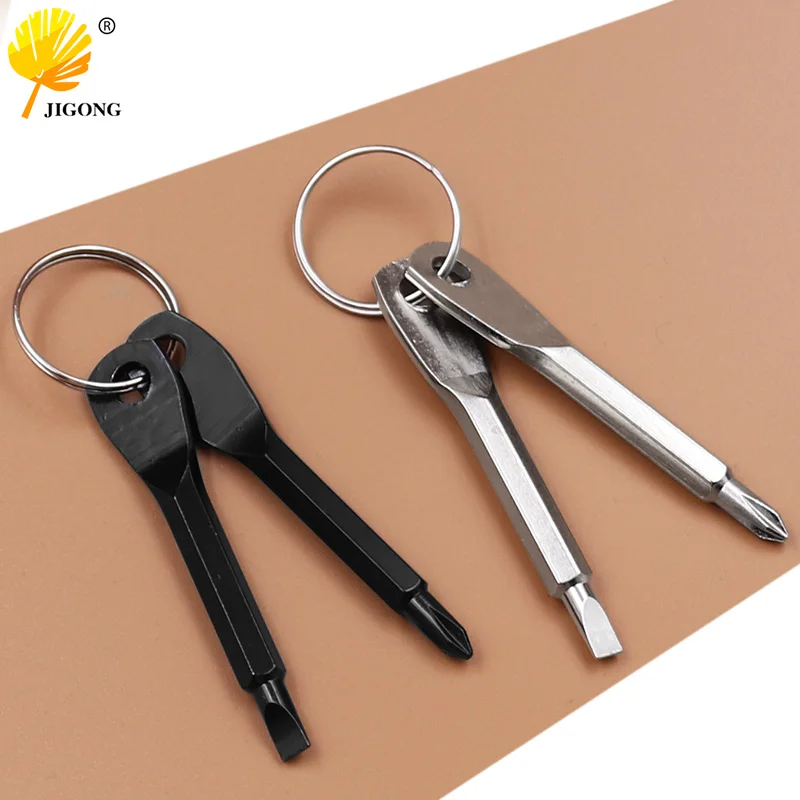 Portable Phillips Slotted Screwdriver Key Ring Multi Mini Pocket Repair ...