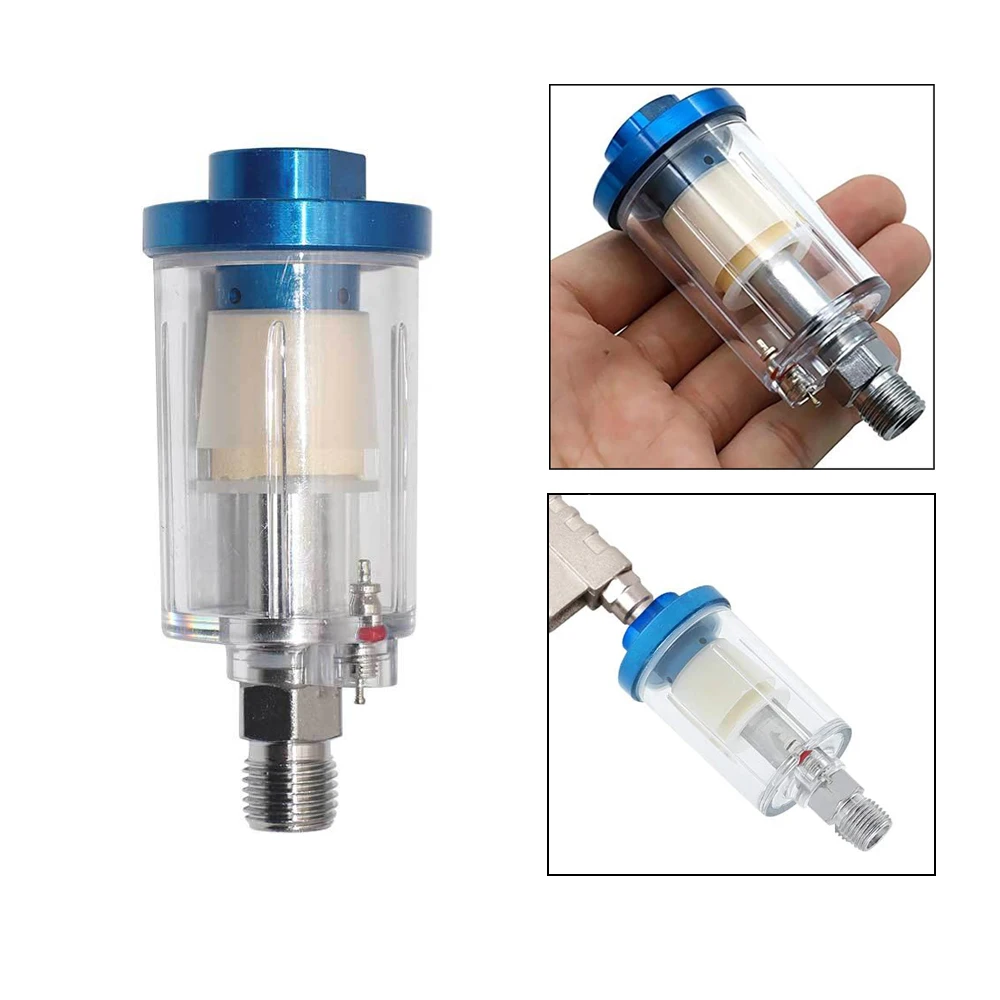 Spray-Gun-1-4in-Air-Line-Mini-Filter-Water-Trap-Clear-Painting-Moisture ...