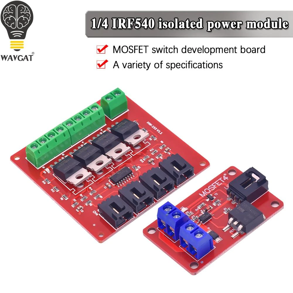 Wavgat 1 / 4 Channel One Four Route Mosfet Button Irf540 V4.0+ Mosfet Switch Module For Arduino ...