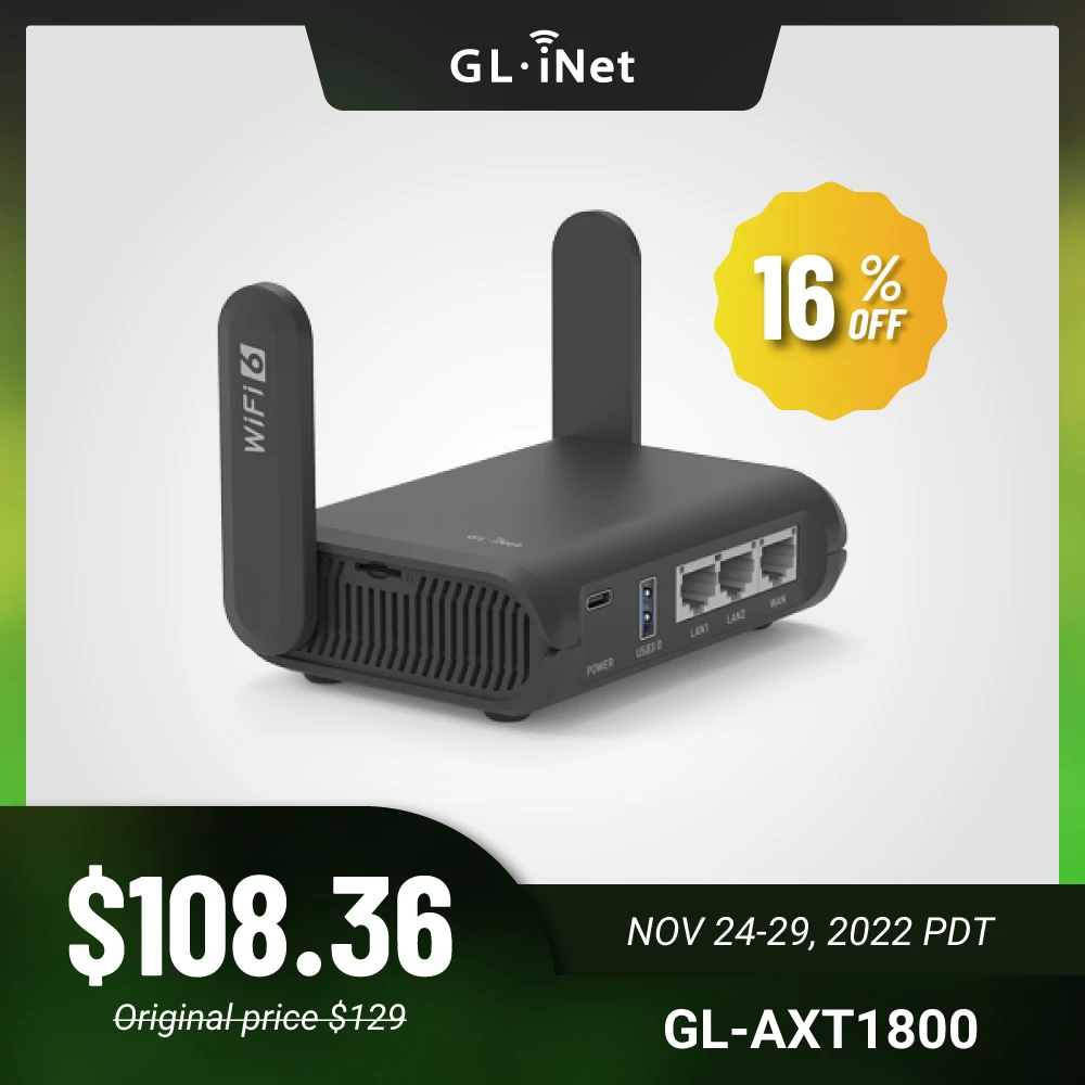 Gl.inet Gl-axt1800 (slate Ax) Pocket-sized Wi-fi 6 Gigabit Travel ...