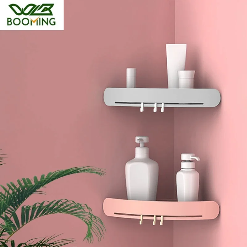 WBBOOMING Plastic Corner Storage Shelves Bathroom Triangular Shower ...