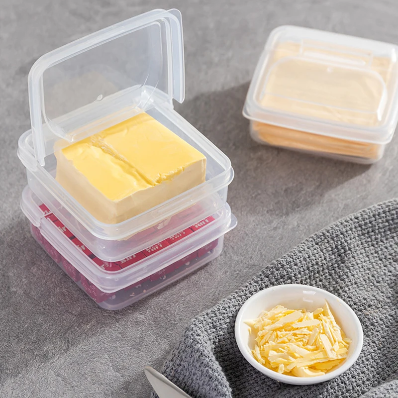 2PCS-Transparent-Butter-Cheese-Storage-Box-Portable-Refrigerator-Fruit ...