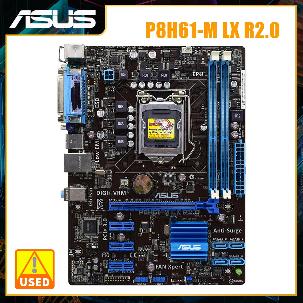 1155 Motherboard ASUS P8H61-M LX Motherboard 1155 DDR3, 55% OFF