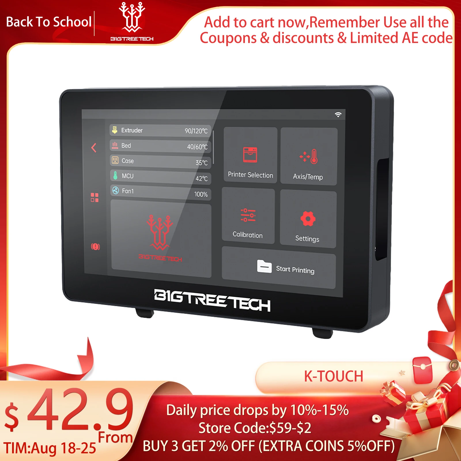 BIGTREETECH-K-TOUCH-5-Inch-Touch-Screen-Wifi-Display-For-Voron-2-4 ...