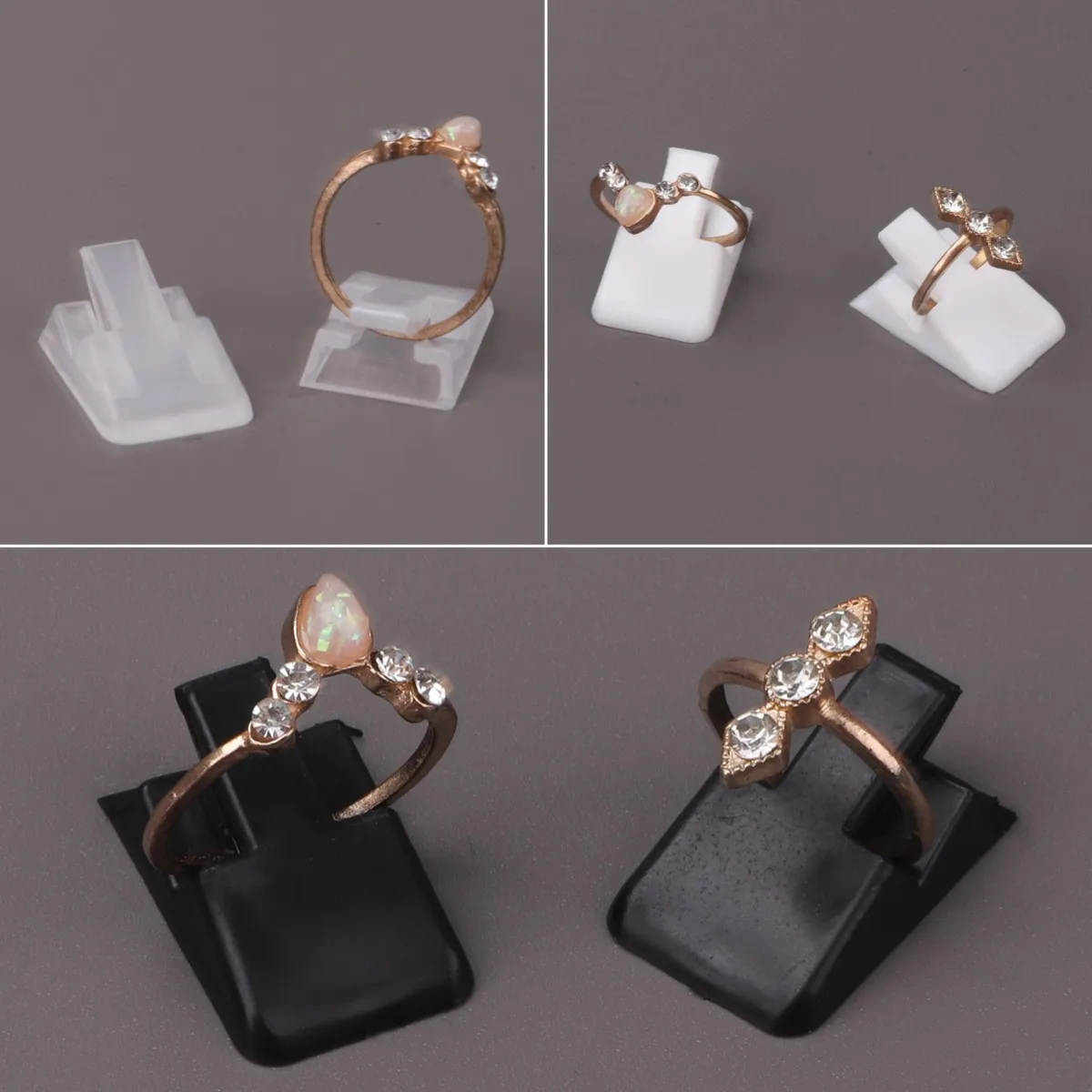 TONVIC Mini Ring Holder Stand Plastic Ring Jewelry Display Holders ...