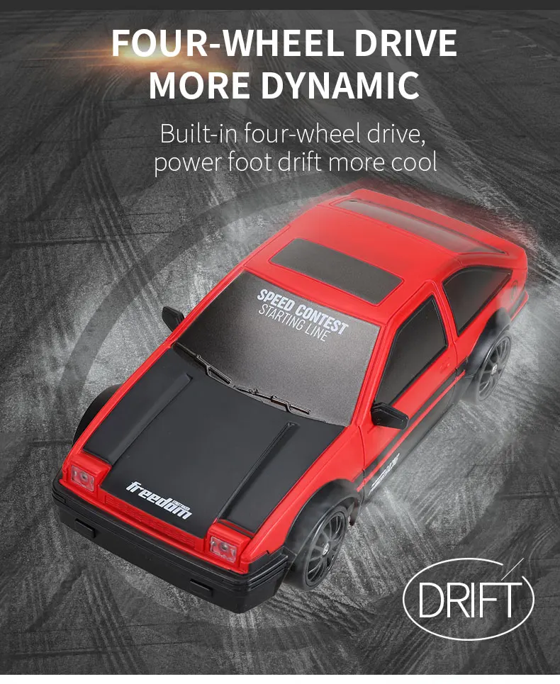 Remote Control Car 2.4G Drift RC Car 4WD RC Drift Car Toy GTR AE86 Four ...