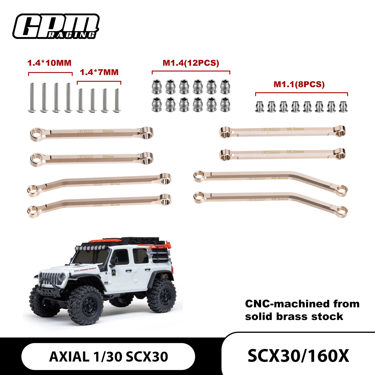 Juego de eslabones de latón GPM para AXIAL 1/30 SCX30 Ford Bronco ...