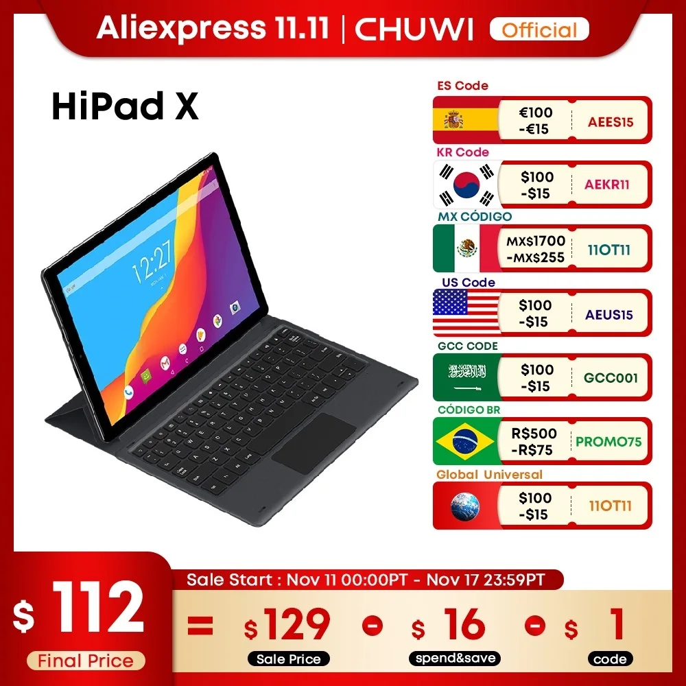 CHUWI-Tableta-HiPad-X-de-10-1-pulgadas-con-Android-11-Tablet-PC-Unisoc ...