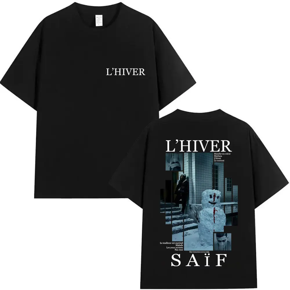 Rappeur L'HIVER Saif Album 2025 T-shirt graphique homme gothique Hip ...