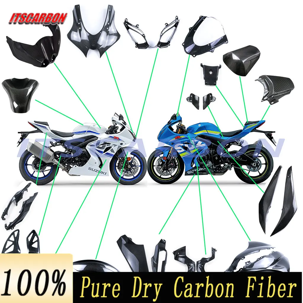 For-Suzuki-GSXR-GSX-R-1000-2017-2019-2020-2021-2022-3k-Carbon-Fiber ...