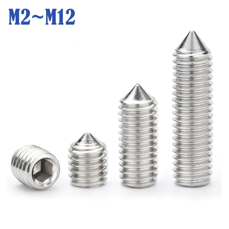 304-A2-70-Stainless-Steel-Hex-hexagon-socket-set-screw-cone-point-grub ...