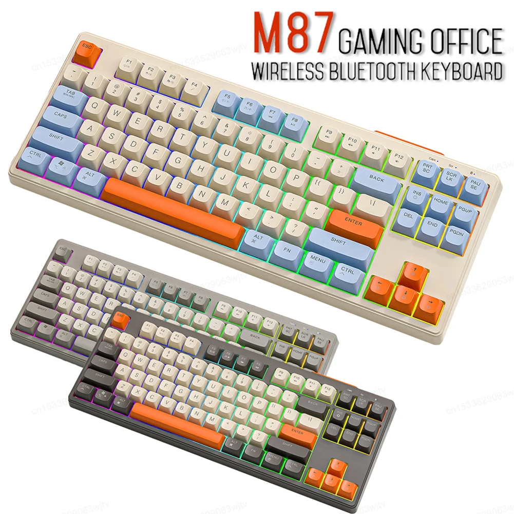 Bluetooth-Compatible-Gaming-Keyboard-87-Keys-Personalized-Keypad ...
