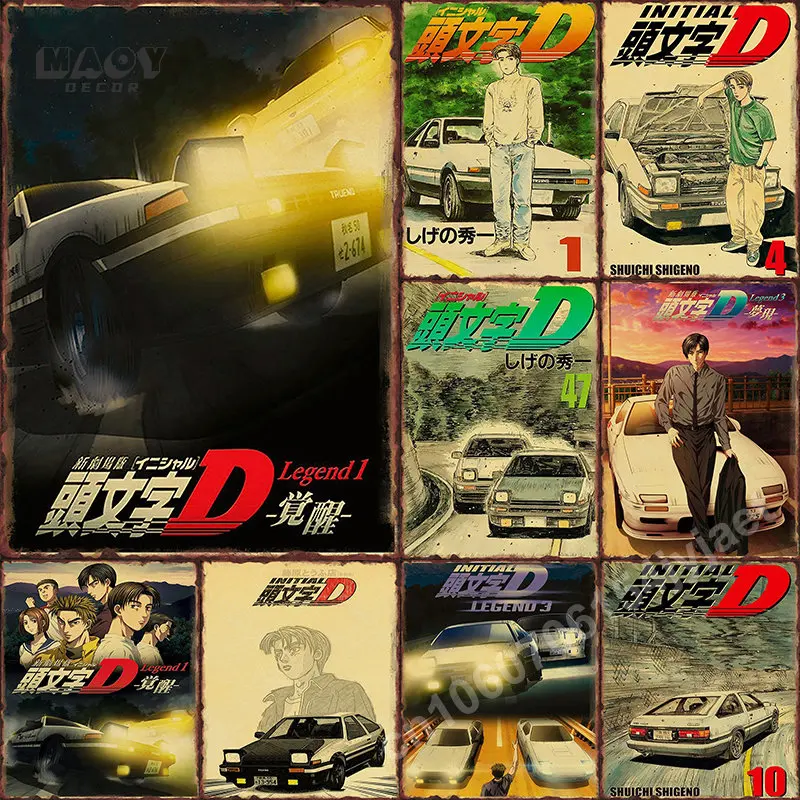 Japanese-Anime-Initial-D-Tin-Metal-Sign-Poster-Decoration-Rooms ...