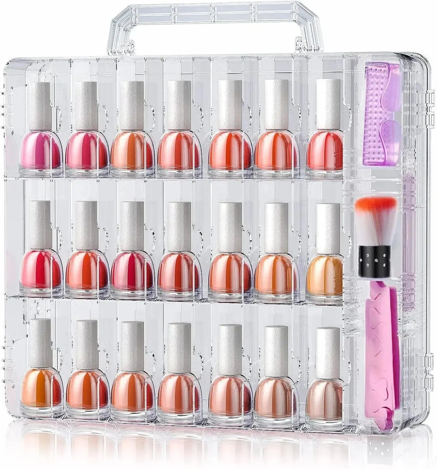 Portable-Nail-Polish-Organizer-Clear-Double-Side-Nail-Polish-Holder-Gel ...