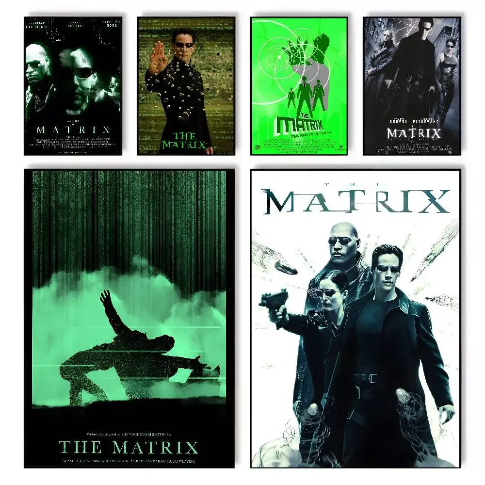 The Matrix Keanu Reeves ci-Fi Movie Series Print canvas HD aesthetic ...