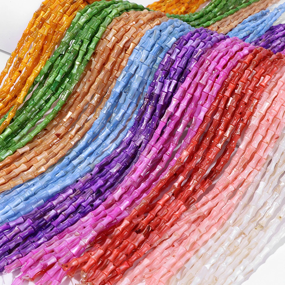 4x8mm-Natural-Freshwater-Shell-Beads-Multi-Color-Bamboo-Joint-Shape ...