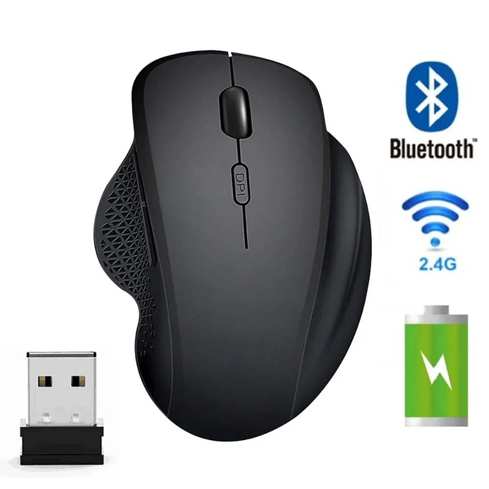 Rato sem fio ergonômico computador mouse pc óptico mause com receptor ...