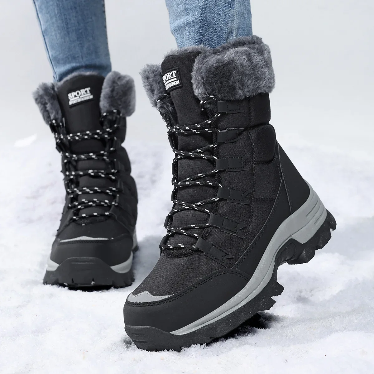 Botas deportivas informales cómodas y cálidas con forro polar para ...