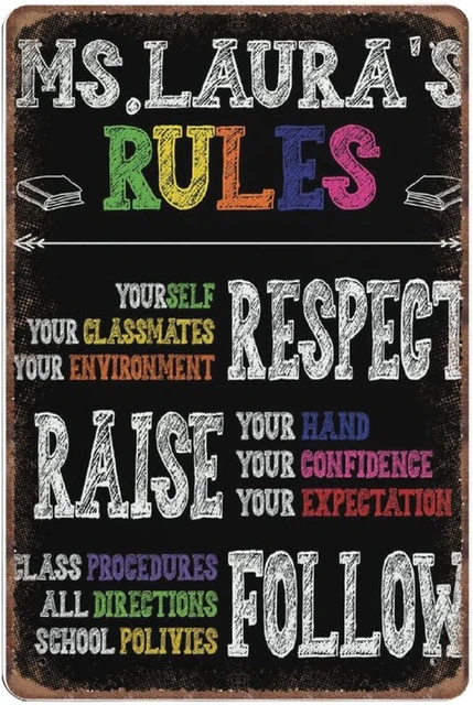 School Rules Signs