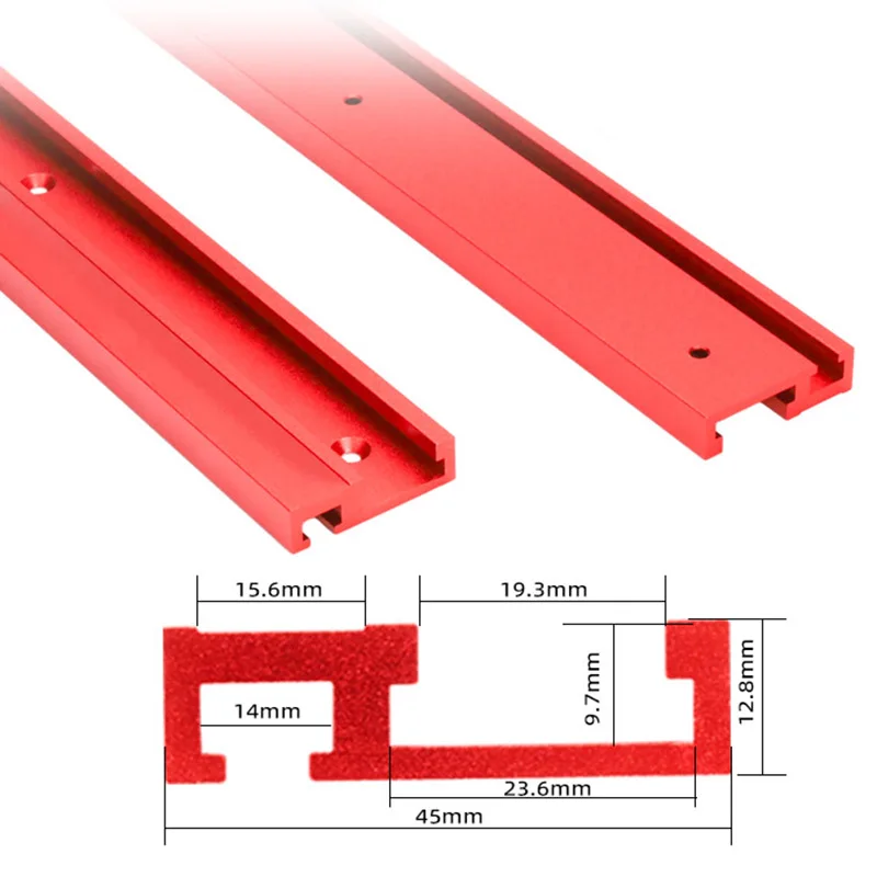 1Pc 45 Type T-Track 400mm Woodworking Chute Rail Track Slot Carpenter ...
